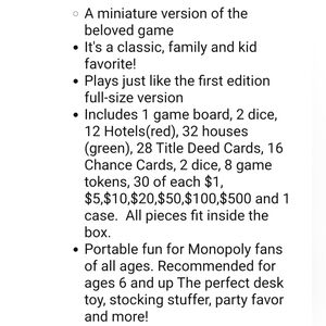 Hasbro | Toys | Mini Monopoly By Hasbro | Poshmark